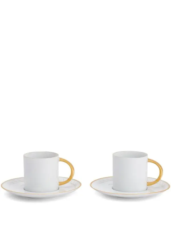 L'Objet Neptune Espresso Cups And Saucer - White