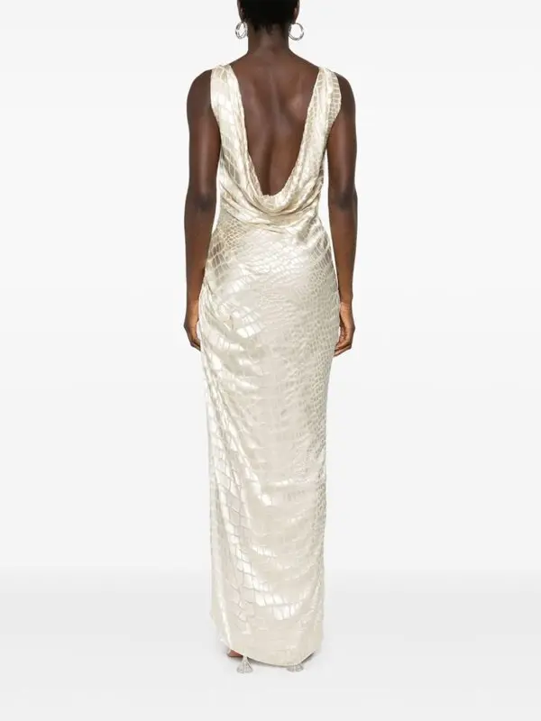Blumarine Devoré-effect Sleeveless Dress