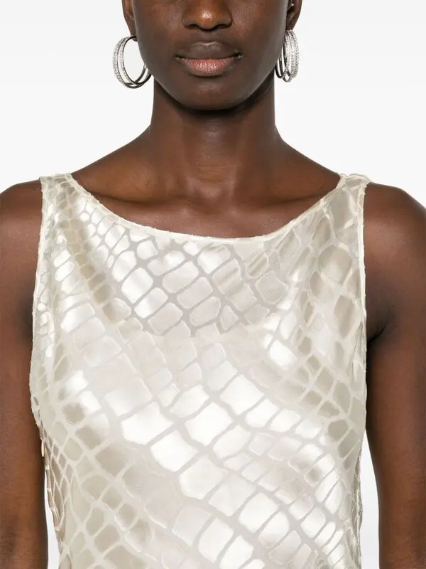 Blumarine Devoré-effect Sleeveless Dress