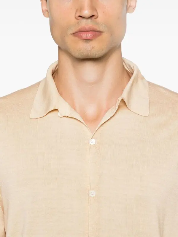 Canali Polo-collar Cardigan - Orange