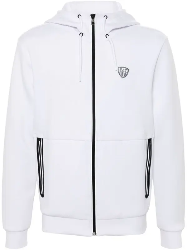 Emporio Armani Rubberised Logo Hoodie - White