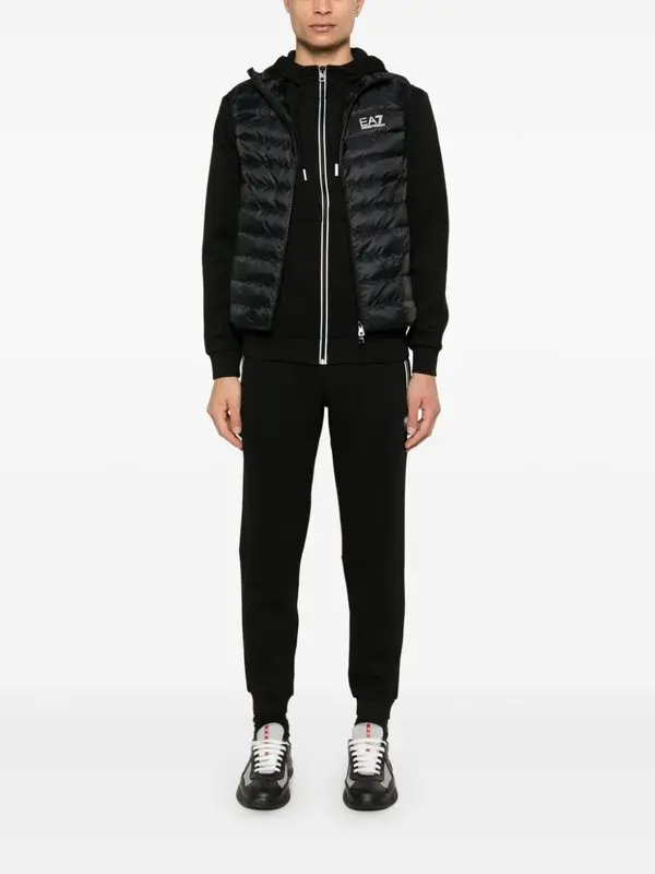 EA7 Logo-print Padded Gilet - Black