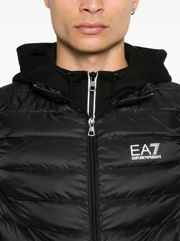 EA7 Logo-print Padded Gilet - Black