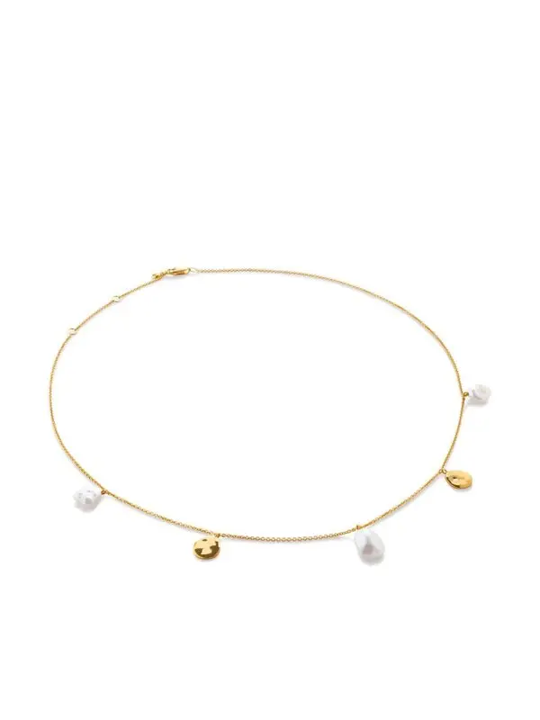 Monica Vinader Capri Pearl Necklace - Gold