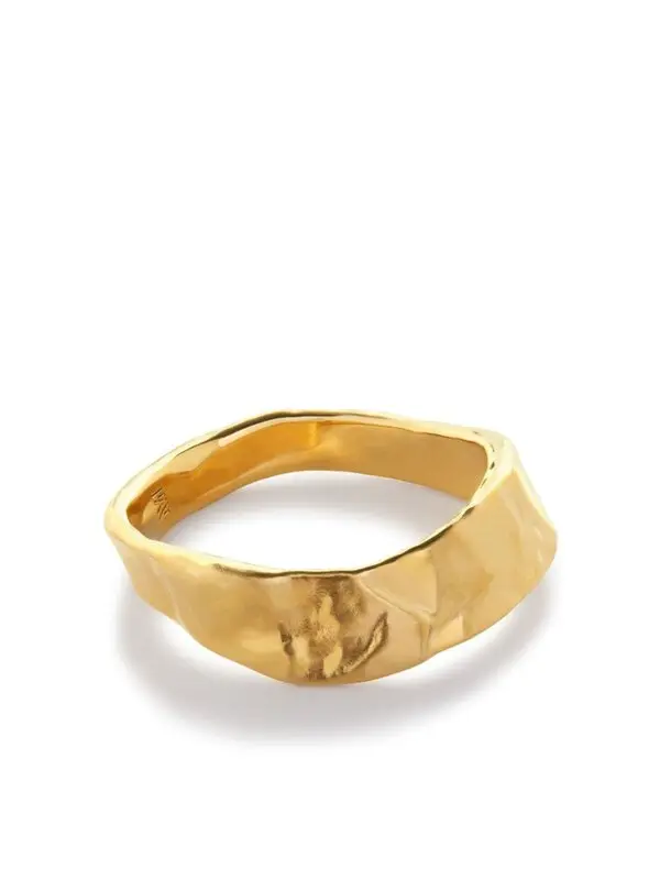 Monica Vinader Capri Stacking Hammered Ring - Gold