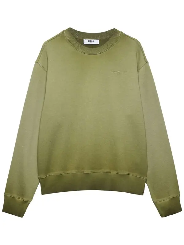 MSGM Embroidered Logo Cotton Sweatshirt