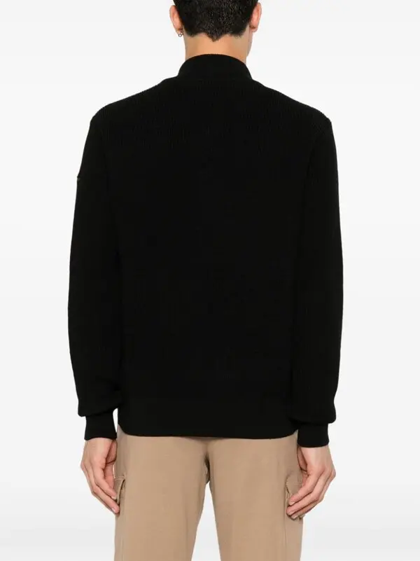 Paul & Shark Ribbed-knit Cardigan - Black