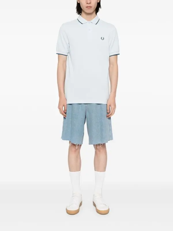 Fred Perry Logo-embroidered Cotton Polo Shirt - Blue