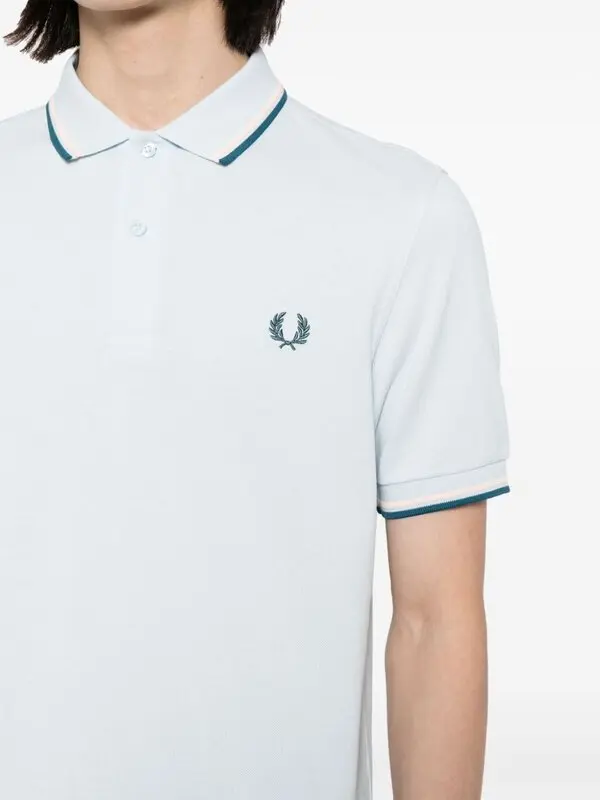 Fred Perry Logo-embroidered Cotton Polo Shirt - Blue