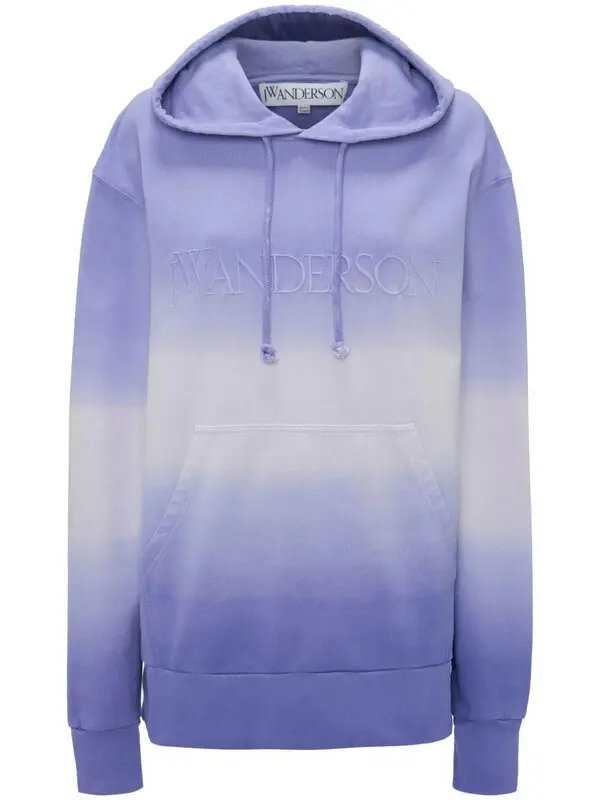 JW Anderson Logo-embroidered Gradient Hoodie - Purple