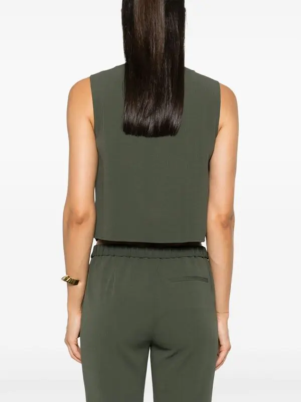 Theory Striped Crepe Vest - Green