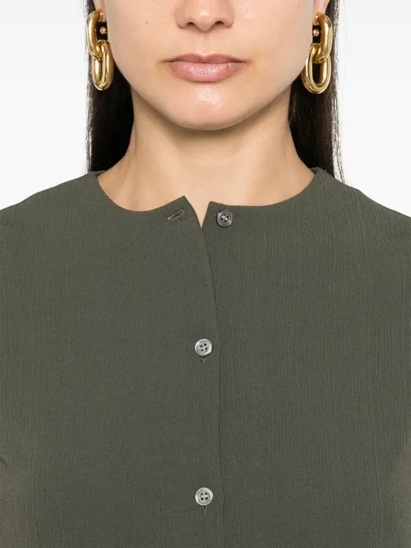 Theory Striped Crepe Vest - Green