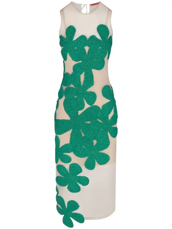Simonmiller Hibiscus Crochet Dress - Green | Editorialist