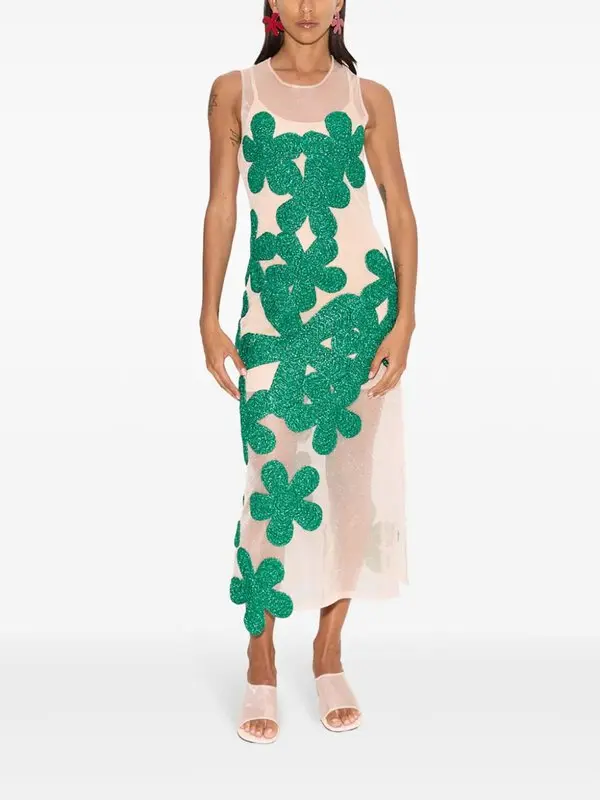 Simonmiller Hibiscus Crochet Dress - Green | Editorialist