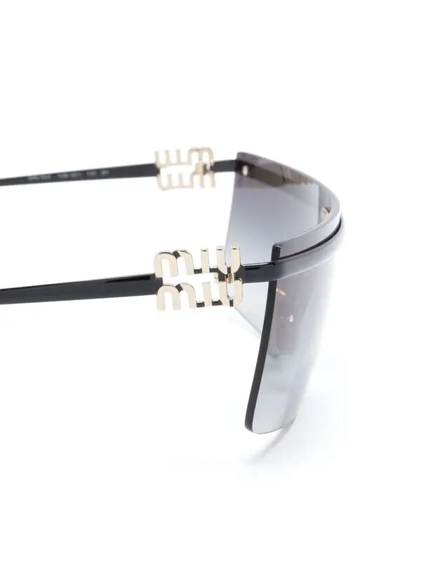 Miu Miu Rimless Shield-frame Sunglasses - Black