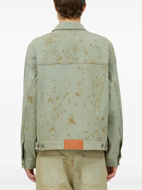 MSGM Stained Denim Jacket - Blue