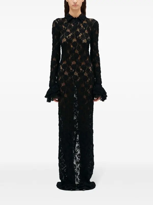 msgm lace dress MSGM Womens V-neck Teal Lace Dress Size IT 44, US 8