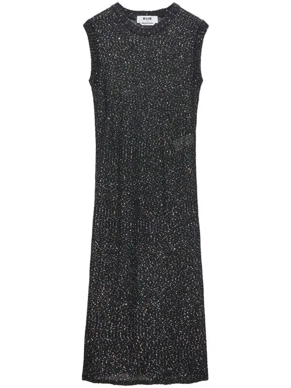MSGM Sequin-embellished Midi Dress