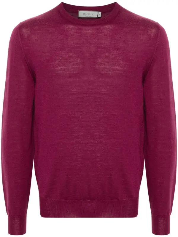 Canali Fine-knit Sweater - Purple