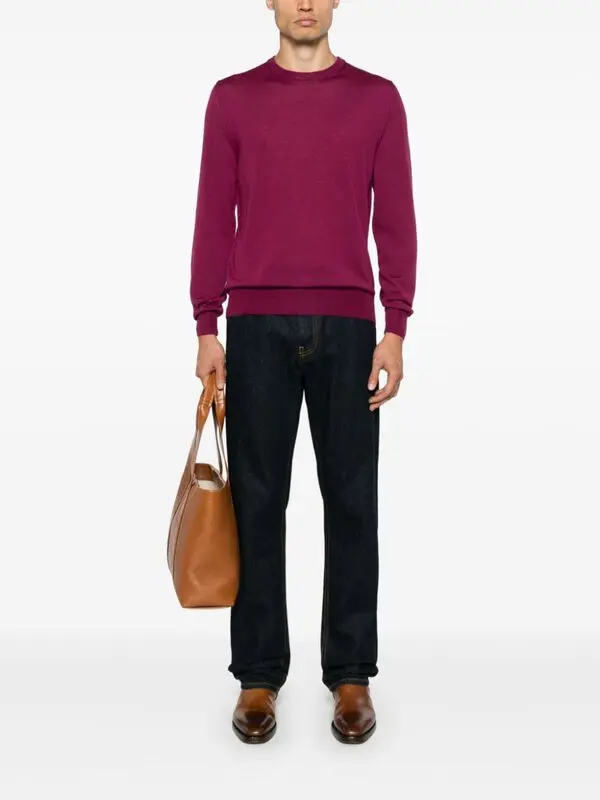 Canali Fine-knit Sweater - Purple