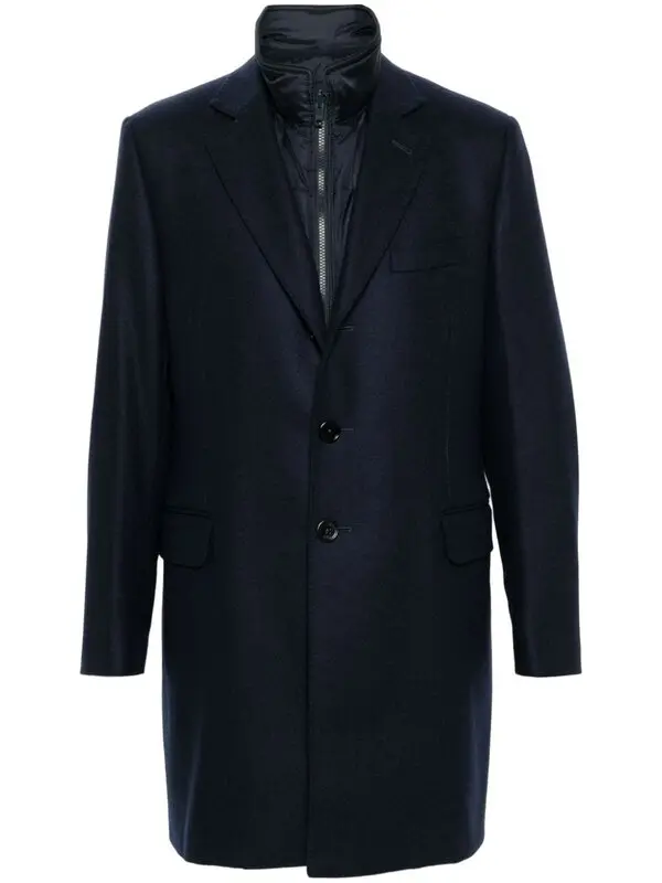 FAY Layered Overcoat - Blue