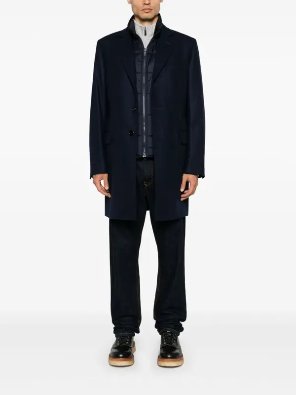 FAY Layered Overcoat - Blue