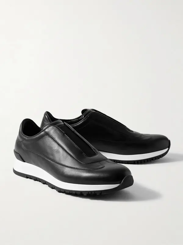 John Lobb Lift Leather Slip-on Sneakers - Black