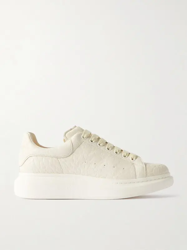 Alexander McQueen Exaggerated-sole Textured-leather Sneakers