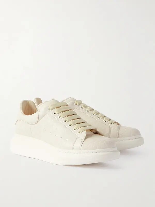 Alexander McQueen Exaggerated-sole Textured-leather Sneakers