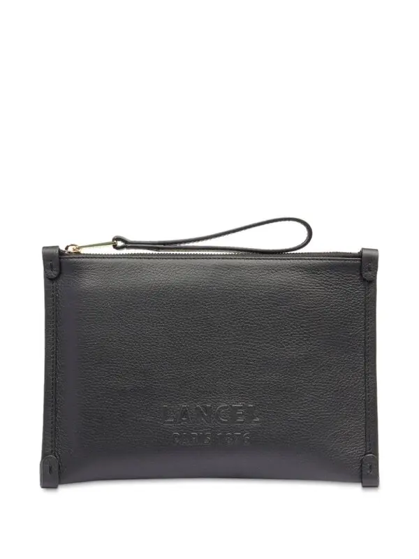 LANCEL Jour De Leather Wristlet Clutch - Black