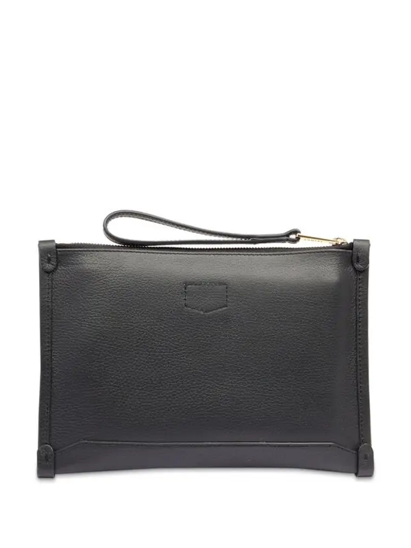 LANCEL Jour De Leather Wristlet Clutch - Black
