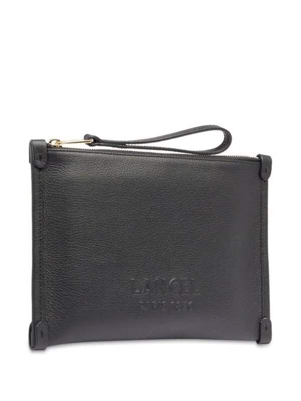 LANCEL Jour De Leather Wristlet Clutch - Black