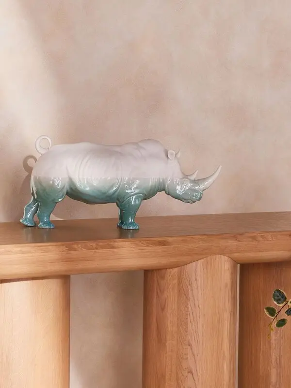 LLADRO Rhino Porcelain Sculpture