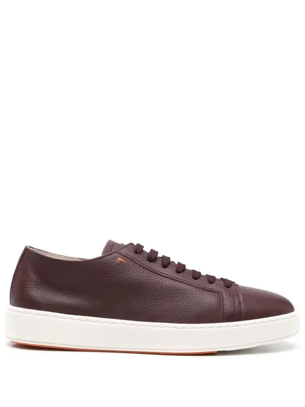 Santoni Pebbled Leather Sneakers