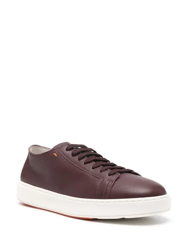 Santoni Pebbled Leather Sneakers