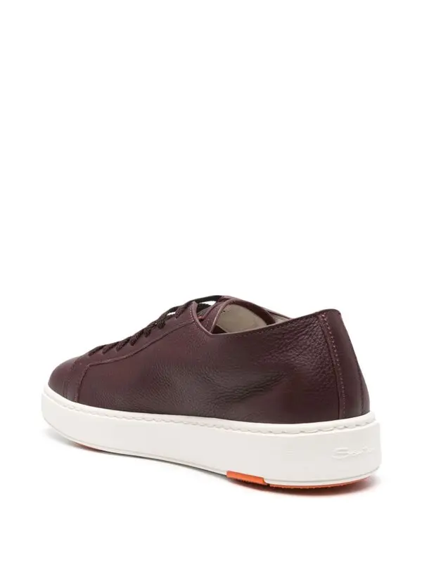 Santoni Pebbled Leather Sneakers