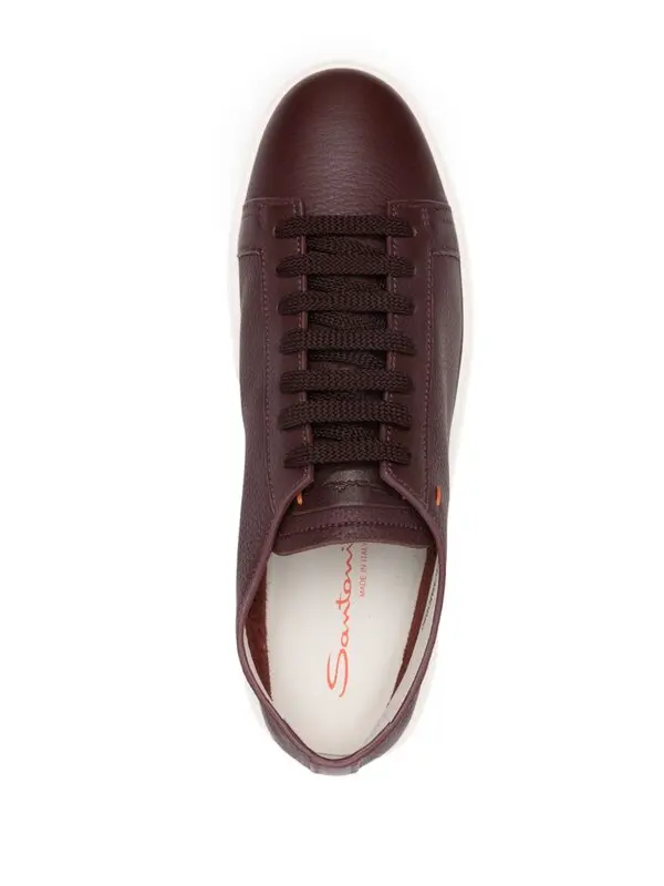 Santoni Pebbled Leather Sneakers