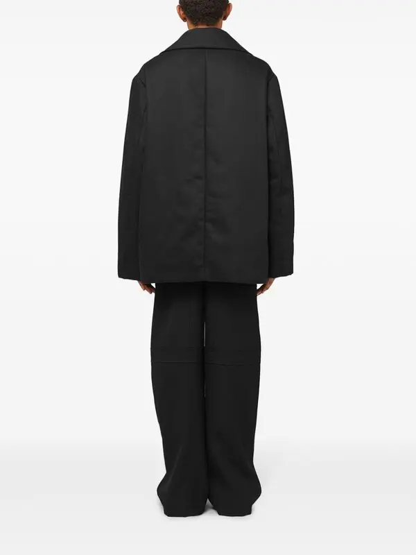 JIL SANDER Double-breasted Cotton Coat - Black
