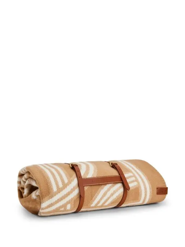 Ralph Lauren Logo Pattern Knitted Blanket