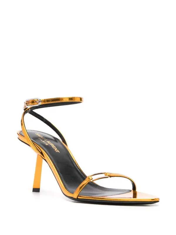 Saint Laurent 75mm Kitty Sandals - Orange