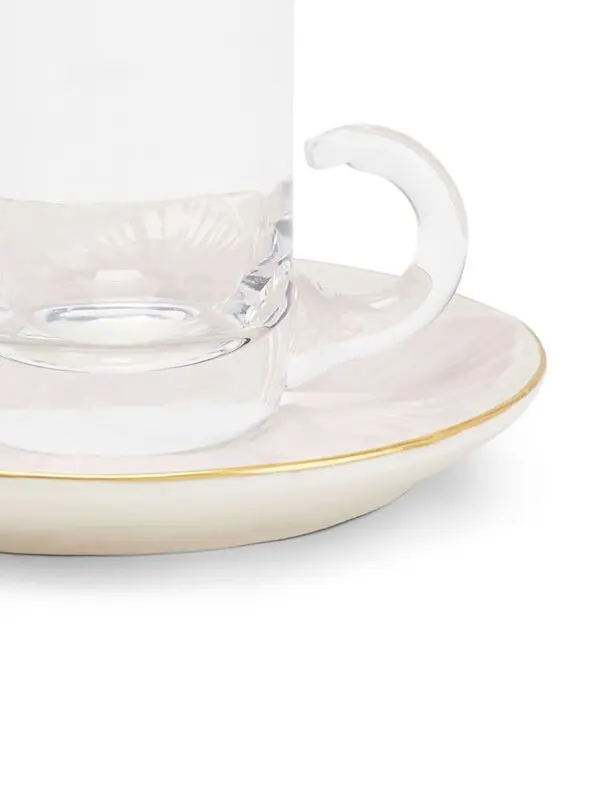 VILLARI Floral Glass And Saucer Set