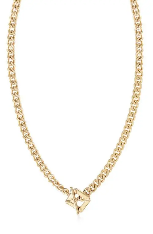 JANE BASCH DESIGNS Toggle Pendant Curb Chain Necklace - Gold