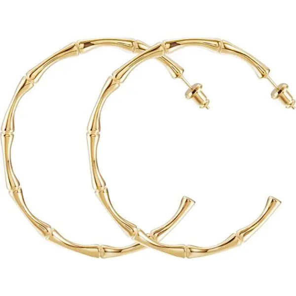 JANE BASCH DESIGNS Bamboo Hoop Earrings - Gold