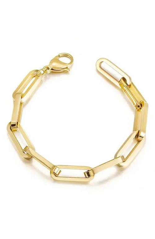JANE BASCH DESIGNS Oversize Paper Clip Chain Bracelet - Gold
