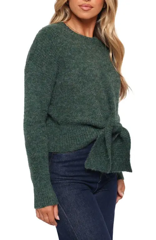 PETAL & PUP Captivate Tie Hem Sweater - Emerald