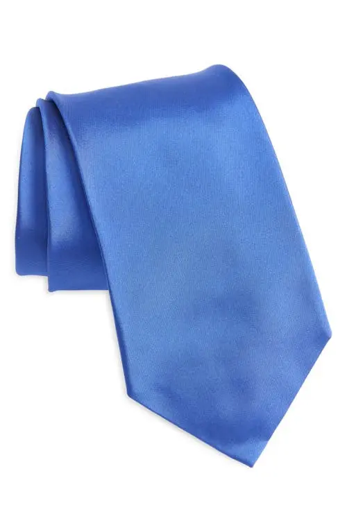 Ralph Lauren Purple Label Solid Silk Peau De Soie Neck Tie - Blue