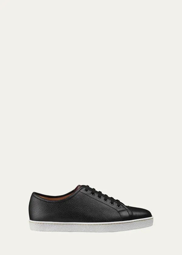 John Lobb Textured Leather Low-top Sneakers