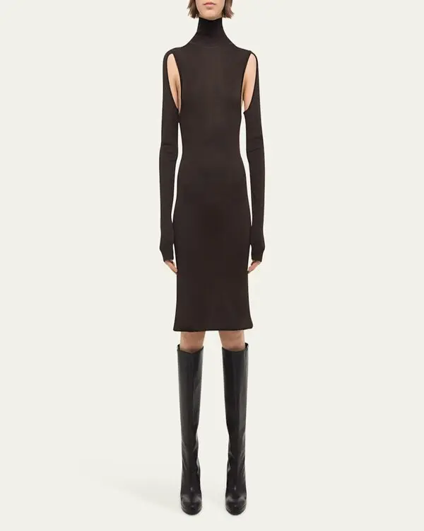 Helmut Lang Air Cut-out Turtleneck Dress