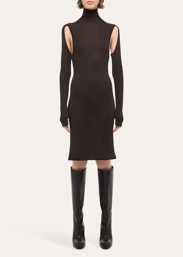 Helmut Lang Air Cut-out Turtleneck Dress