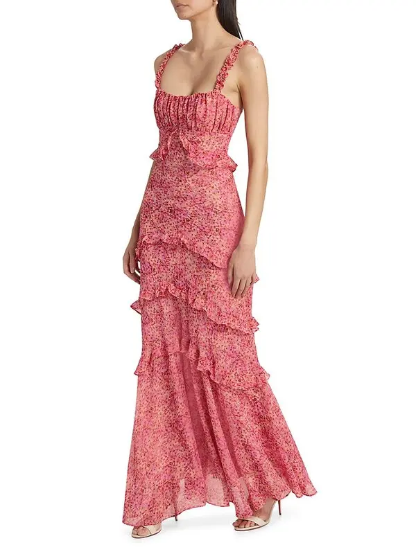 olina dress in pink ditsy astr the label Astr Olina Dress in Pink